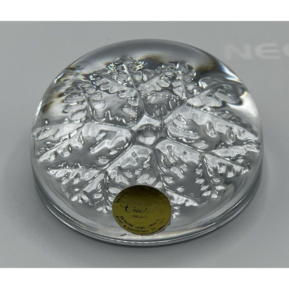 Accents | Cristal France Snowflake Paperweight Garanti Plus De 24 ...